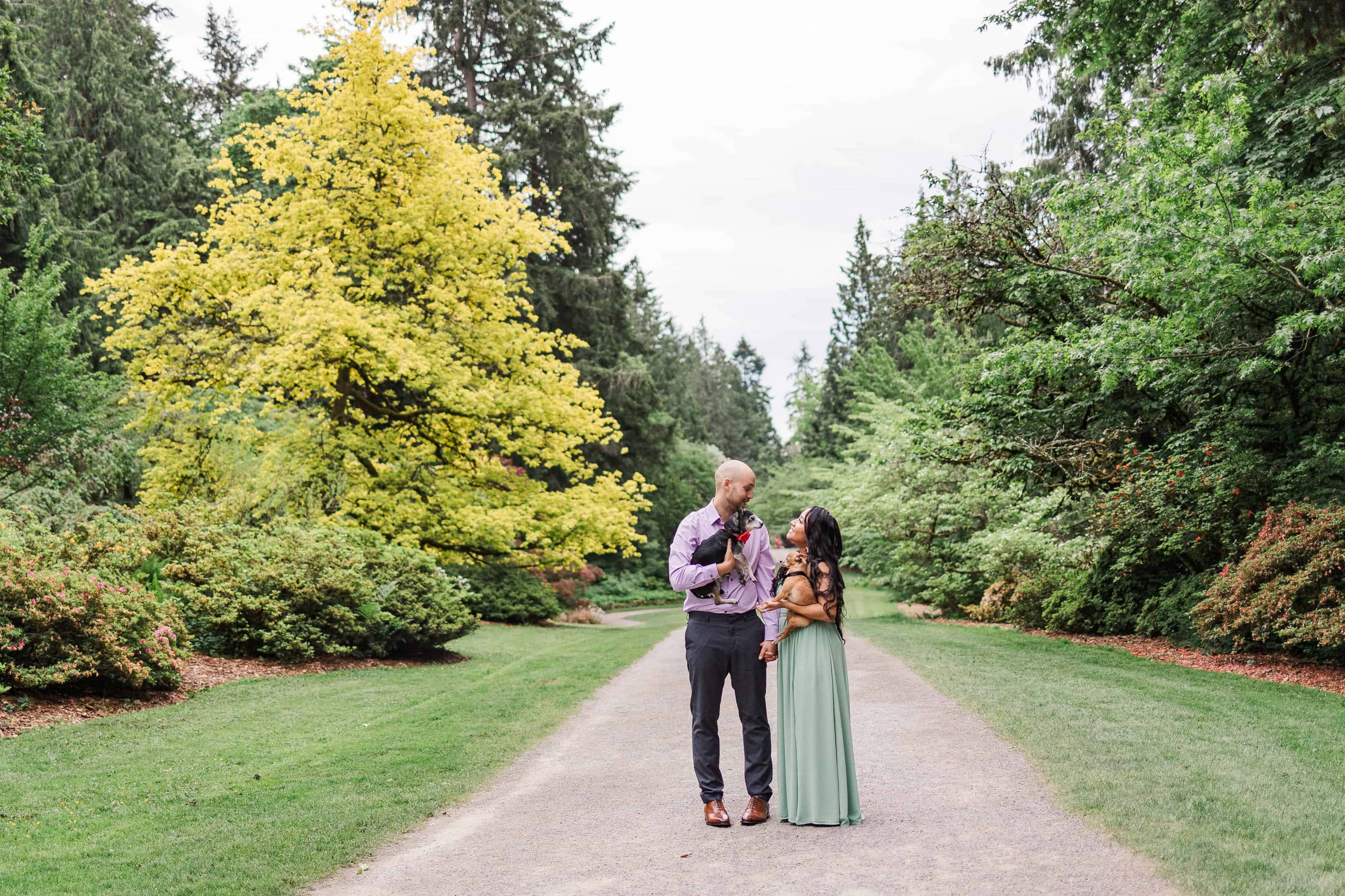 Engagement Session at the UW Arboretum (with dogs!)